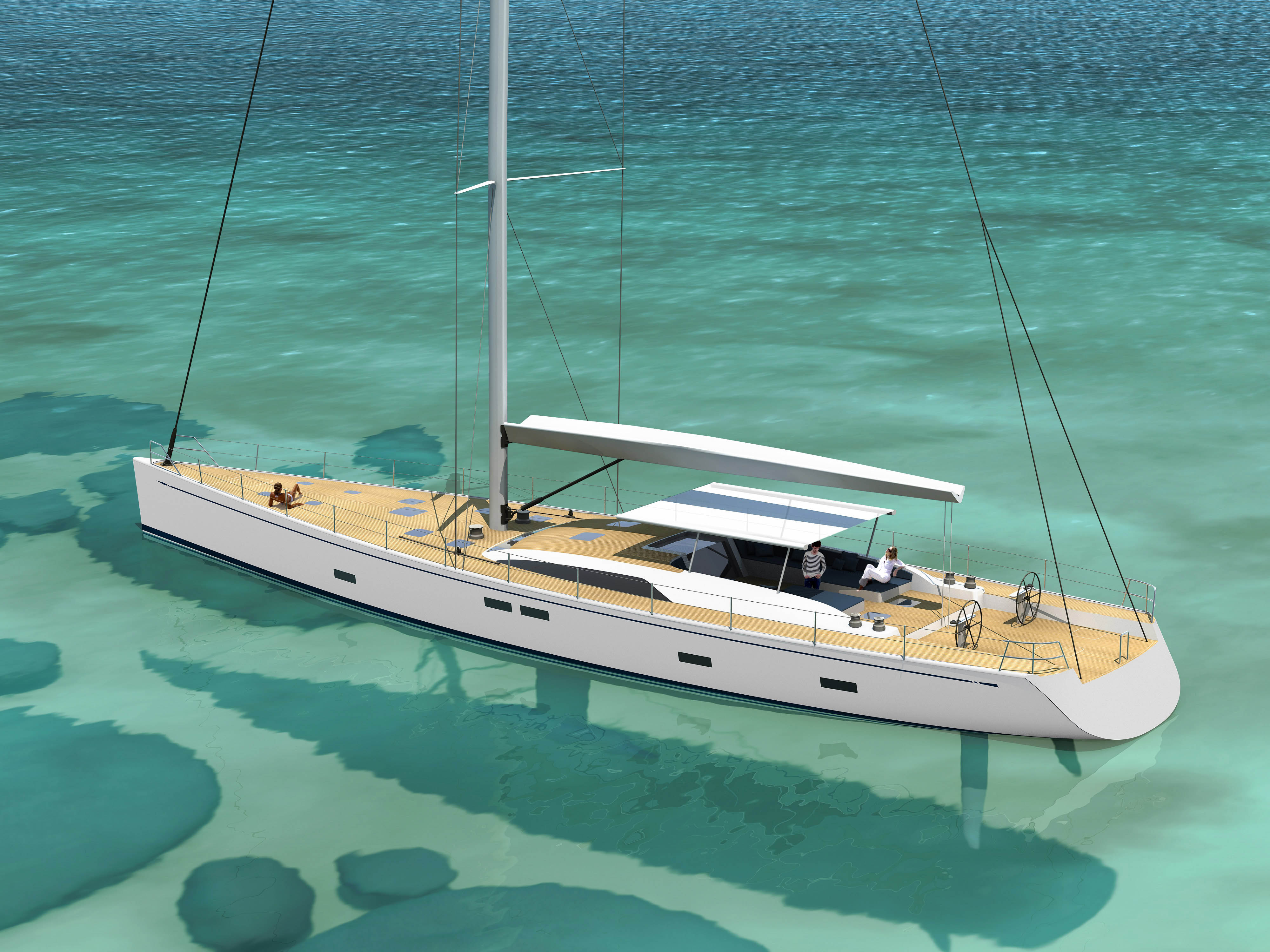 Luxury Sailing Yacht Swan 105 At Anchor Credit Nautor s Swan 2012