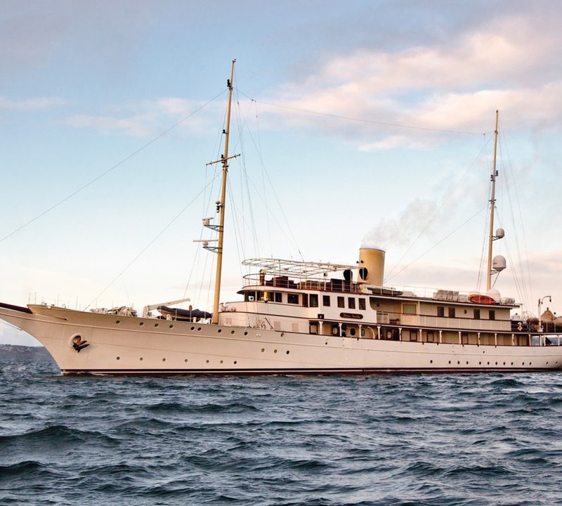 Re-launch of 50m classic motor yacht MALAHNE at Pendennis Shipyard ...