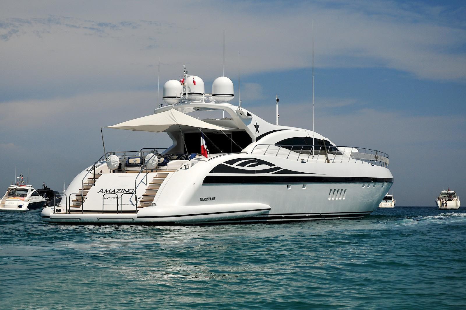 AMAZING Yacht Charter Details, Mangusta 108' | CHARTERWORLD Luxury ...