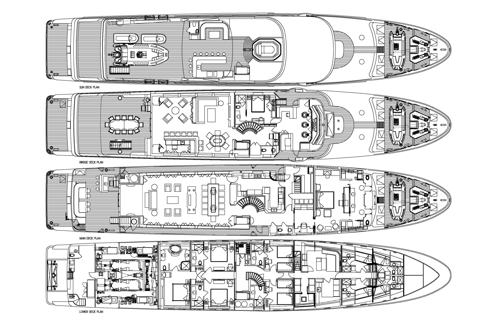 Luxury Mega Yacht Deck Plans