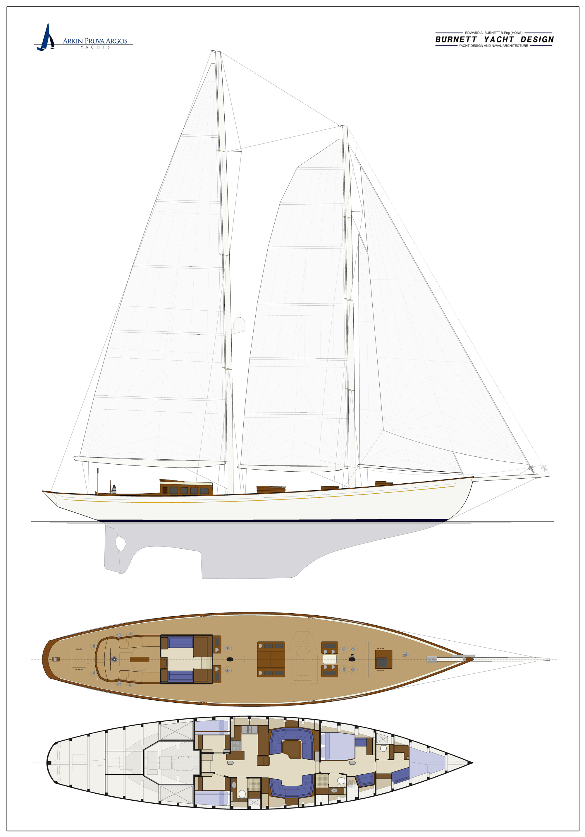 Design no. 141, a new 83’ (25m) Schooner by Burnett Yacht Design ...