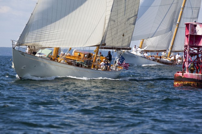 Classic sailing beauties Sumurun and Whitehawk battle their way to the ...