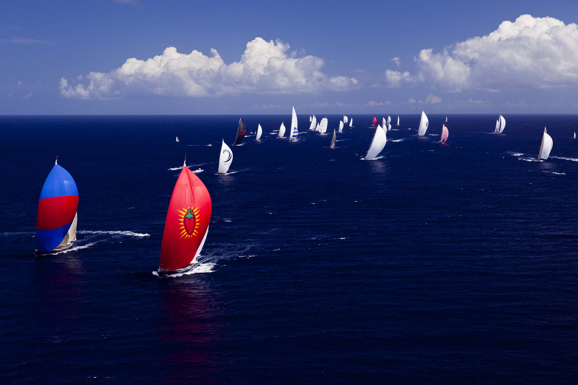 Christopher and Rebecca during the 2011 St. Barths Bucket Regatta Race ...