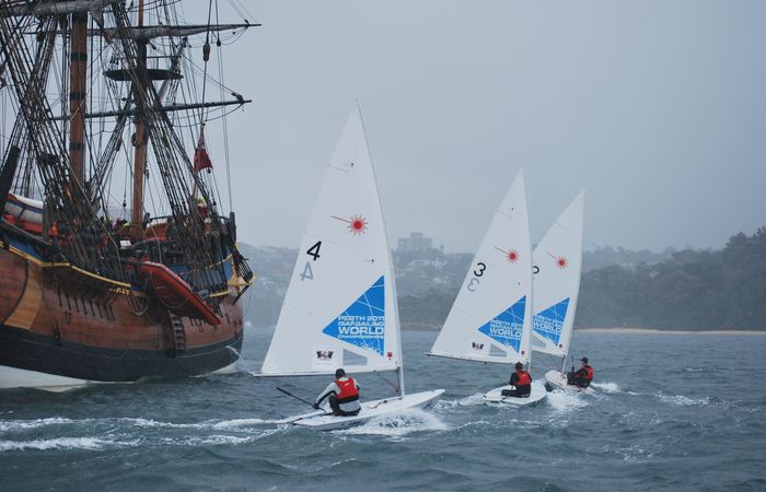 Yacht Endeavour, replica of Captain James Cook’s ship HMB Endeavour ...