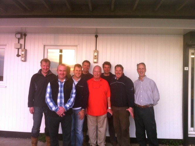 L-R are Patrick Liardet, Jerry Hill, Alain Waha, Steve Johnson, Brian Mead, Nick Compton, Stuart ...
