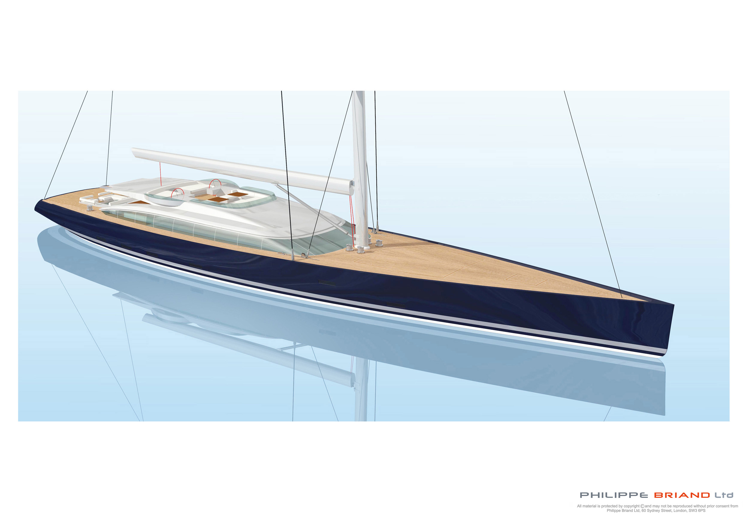 170´ Flybridge Sloop sailing yacht designed by Philippe Briand — Yacht ...
