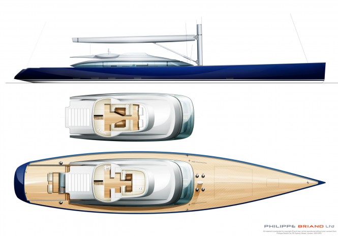170´ Flybridge Sloop sailing yacht designed by Philippe Briand — Yacht ...