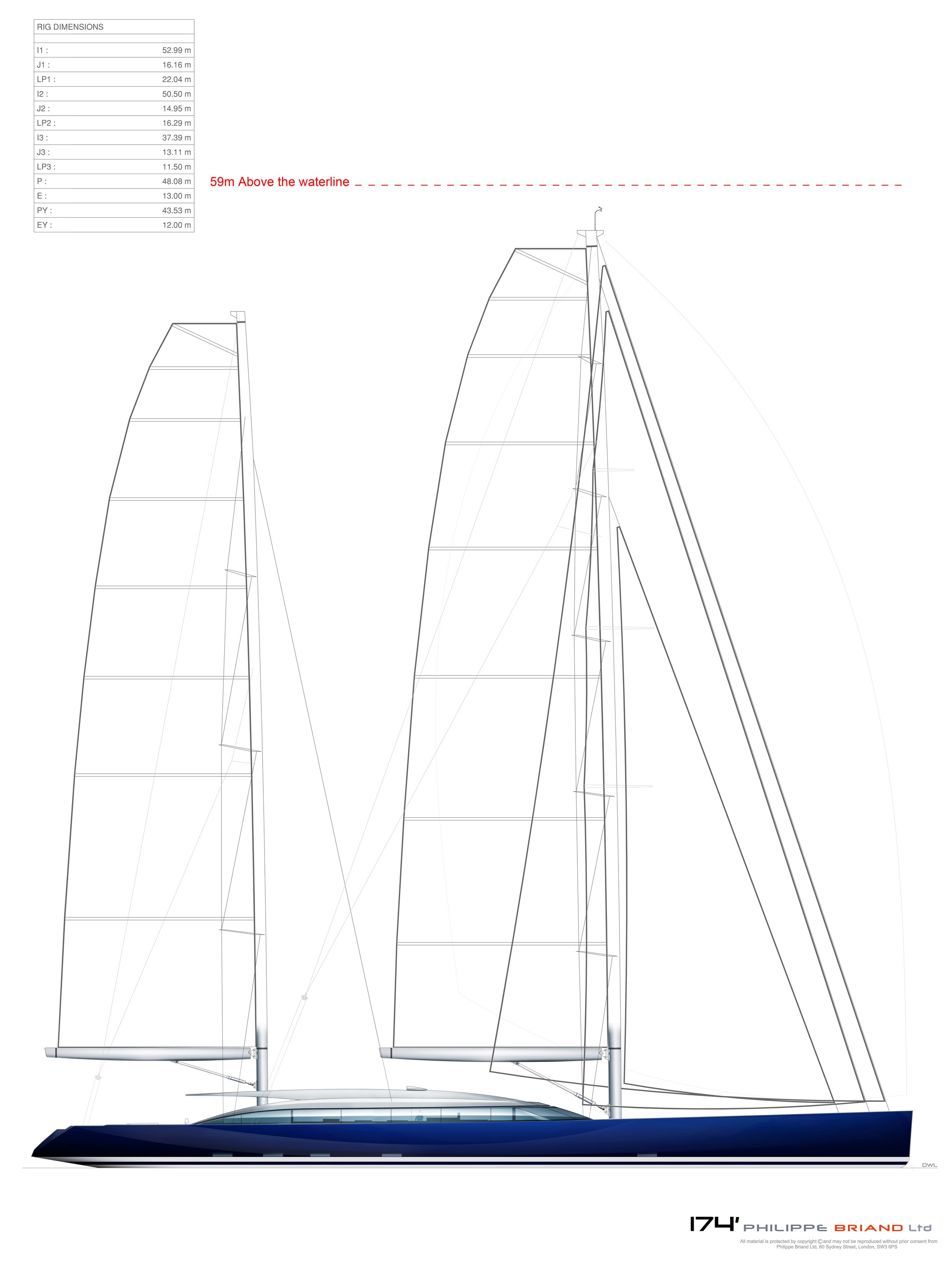 Sail Plan of the 174´ Briand luxury yacht — Yacht Charter & Superyacht News