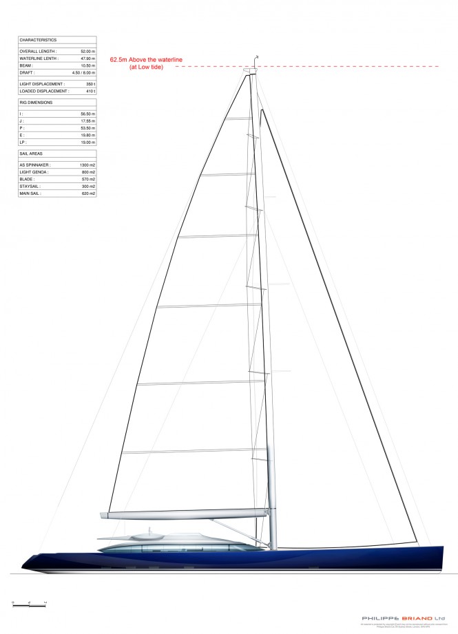 170´ Flybridge Sloop sailing yacht designed by Philippe Briand — Yacht ...