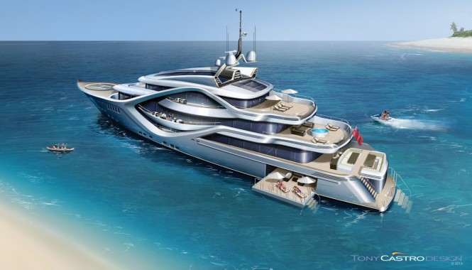 68m Tony Castro yacht concept - aft view — Yacht Charter & Superyacht News