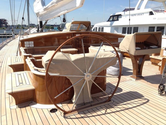 Custom Edson wheels on board the 46m Royal Huisman sailing yacht Elfje ...