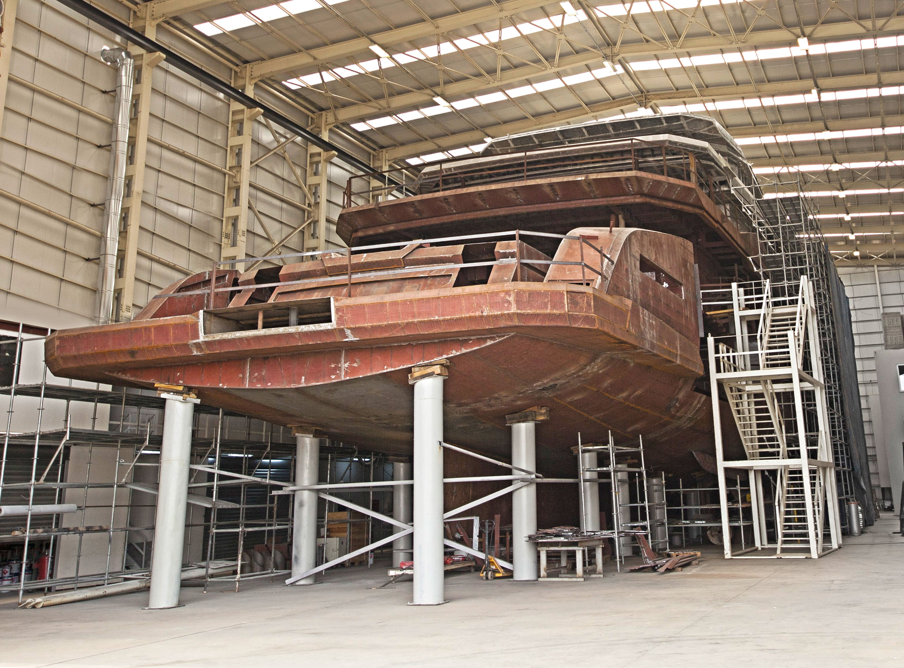 Explorer yacht DAYS under construction at the AES Yachts shipyard — Yacht Charter & Superyacht News