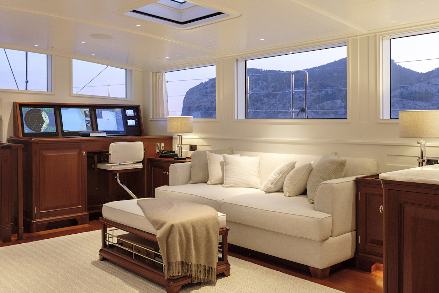 Saloon sofa - Photo © Carlo Baroncini — Yacht Charter & Superyacht News