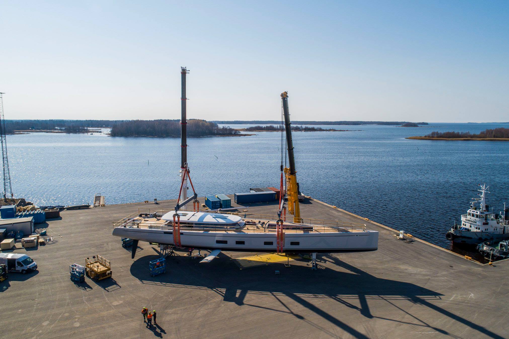 Baltic 142 Canova yacht getting ready for launch - Photo © Baltic ...