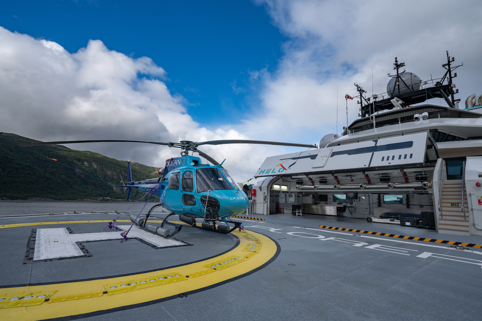 Fully operational landing deck - Photo © Andy Mann — Yacht Charter ...