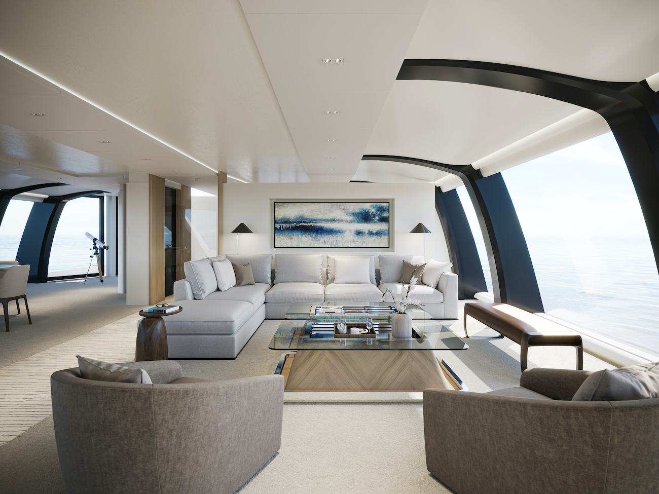 Interior of the observation lounge — Yacht Charter & Superyacht News