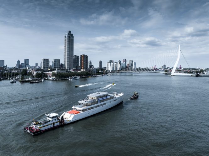 76M mega yacht Project 825 by Feadship moved to Kaag for outfitting ...