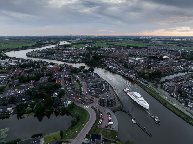 76M mega yacht Project 825 by Feadship moved to Kaag for outfitting ...